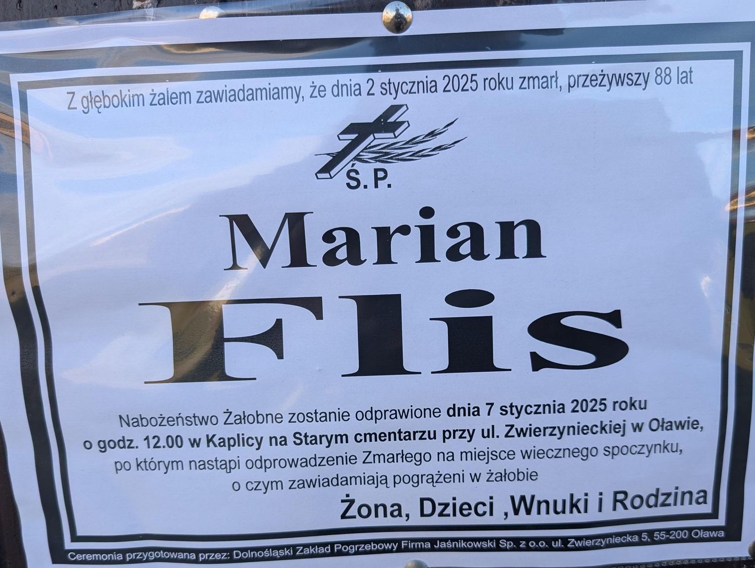 Zmarł Marian Flis